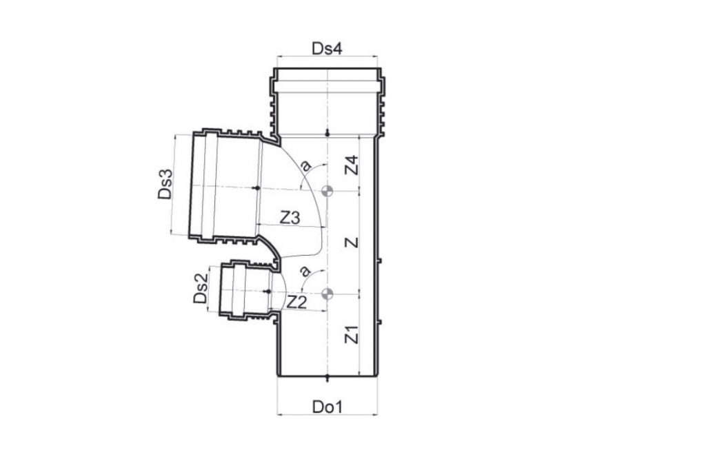 Wavin SiTech+ Schallgedämmtes Abwassersystem, Duschdoppelabzweig DN 90 ...